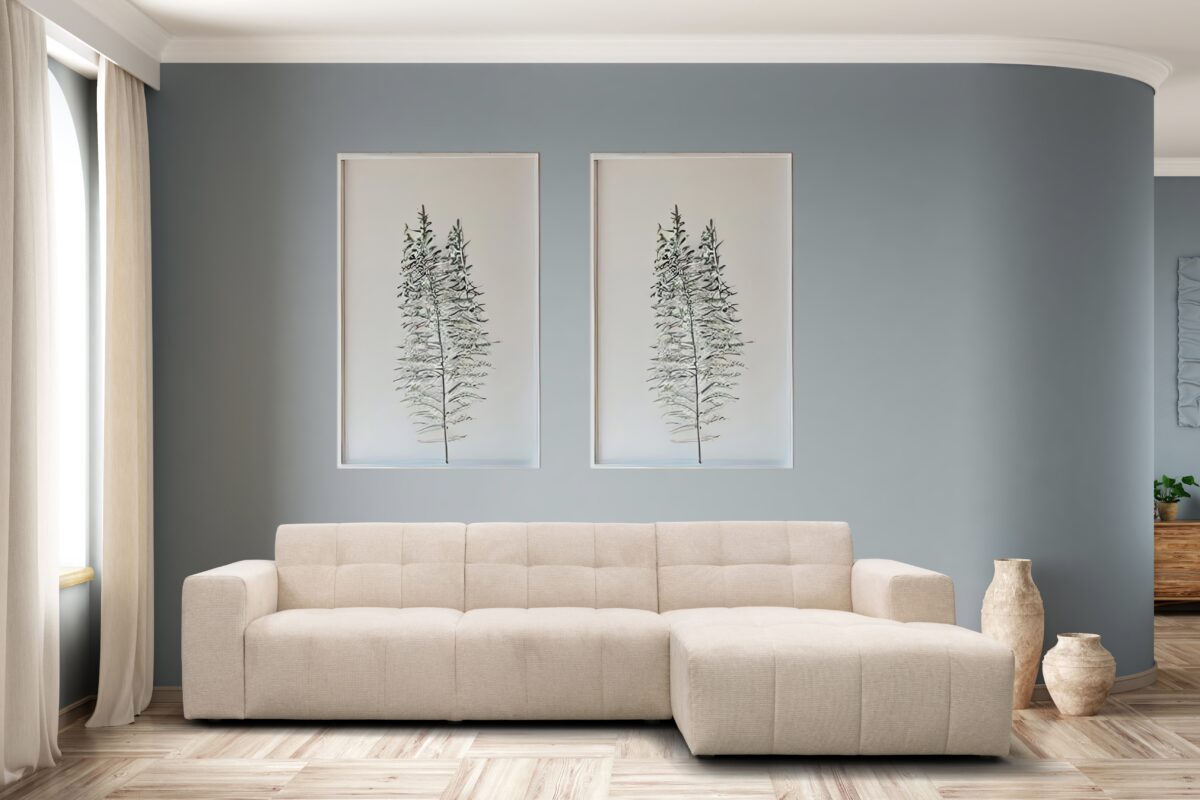 Canapé d'angle moelleux en tissu déperlant Verde - Ferucci Mobilier